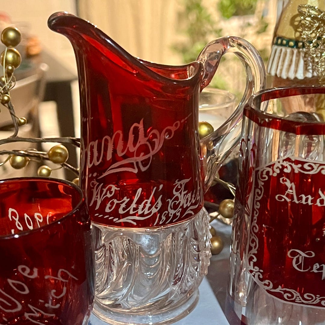 3 Piece Lot of Ruby Flash Collectible Souvenir Glasses - Etsy