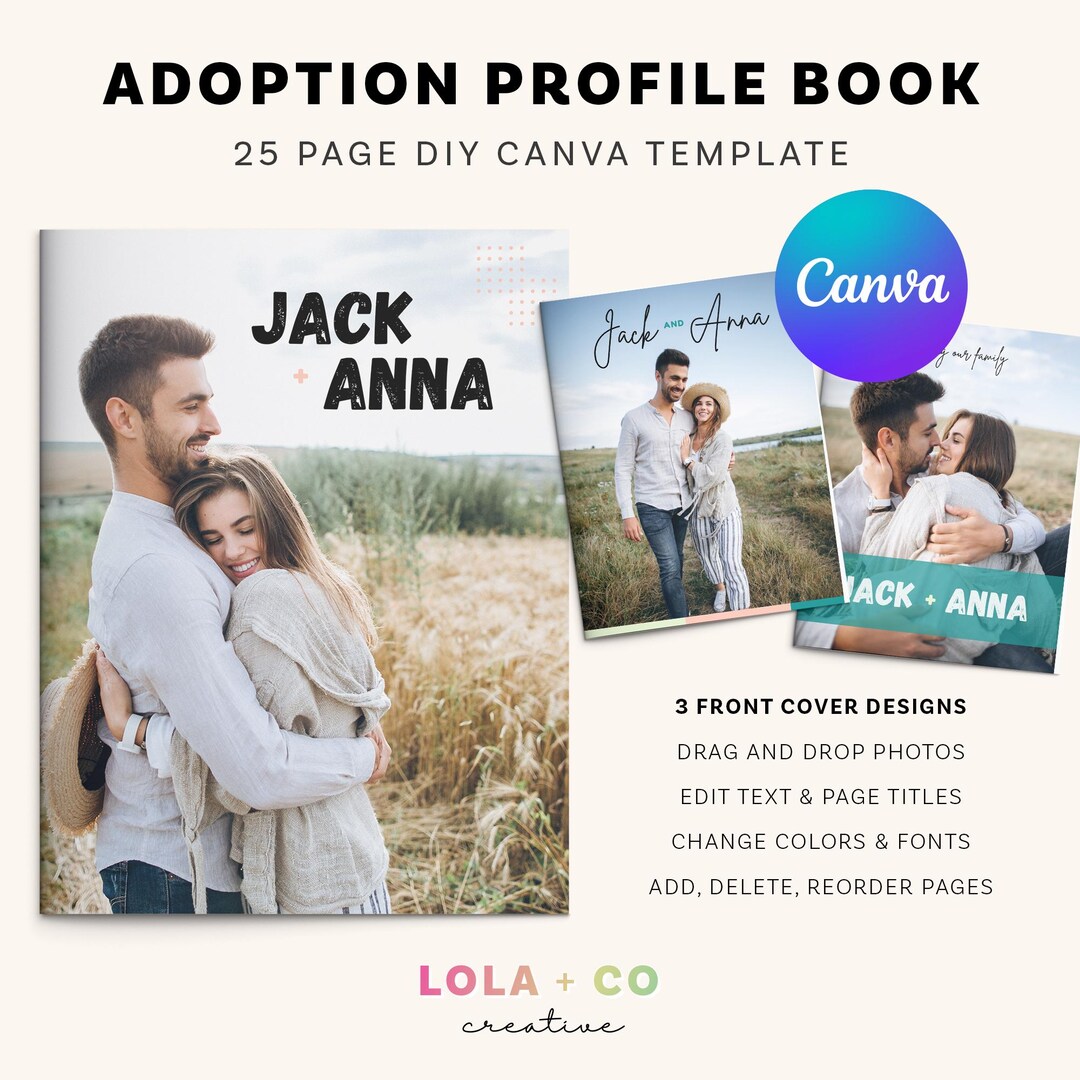 Adoption Profile Book Template, Editable Canva Template, Instant ...
