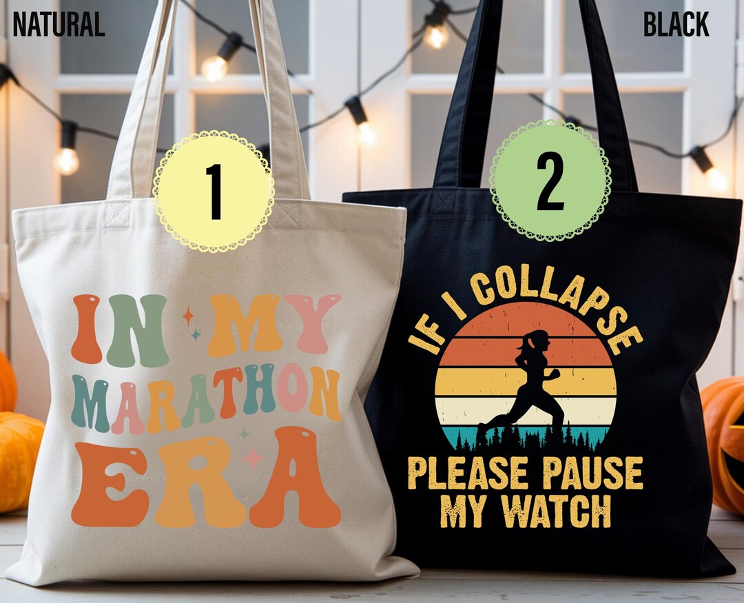 Funny Running Tote Bag, Marathon Era Design, Gift for Runners - Etsy