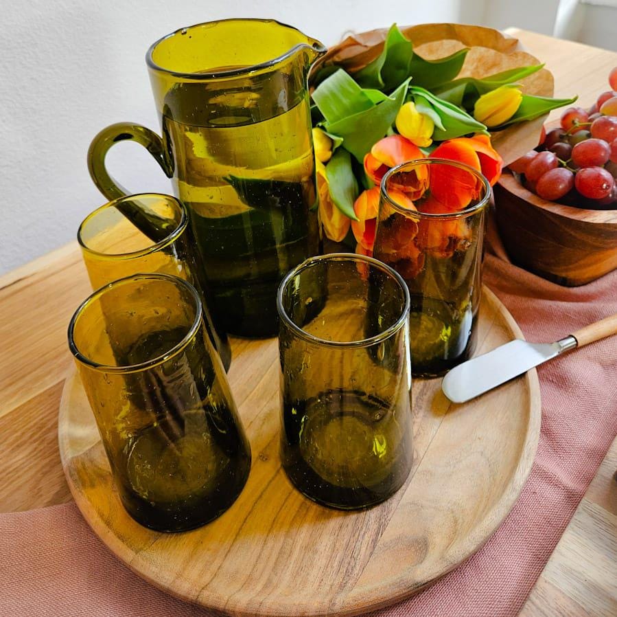 Beldi Glass Modern Mustard set of Six - Etsy