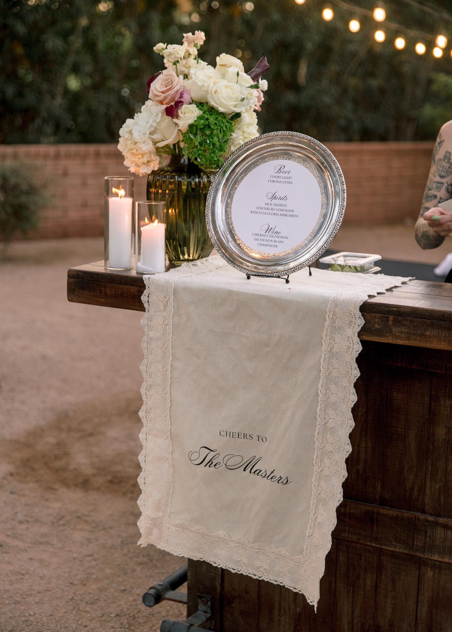 Linen Bar Sign With Lace Trim: Custom Wedding, Baby Shower Decor ...