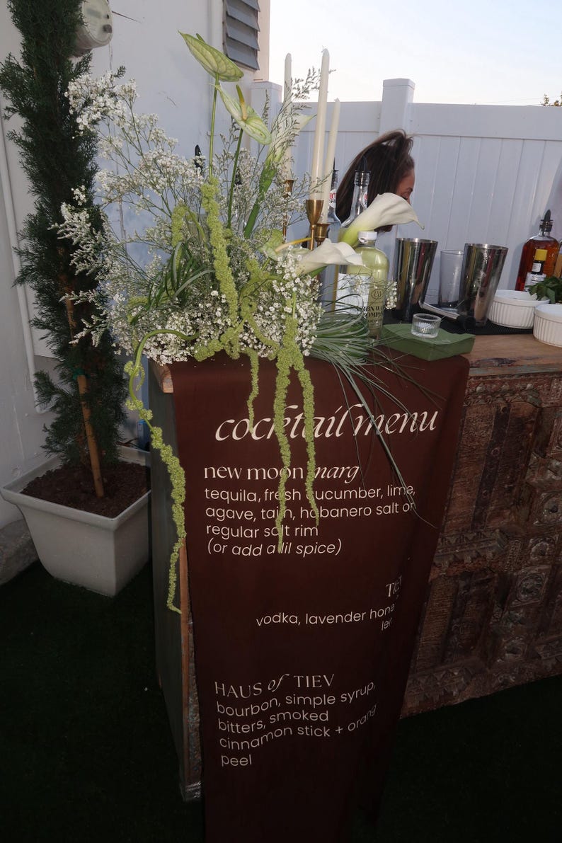 Personalized Linen Bar Sign: Wedding Drink Menu - Etsy