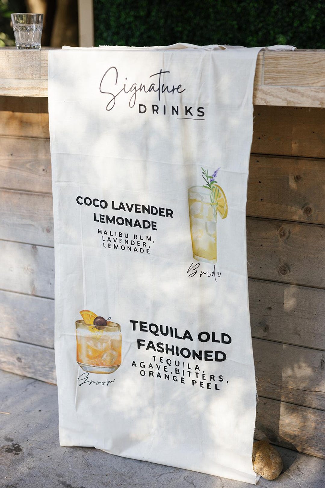 Personalized Linen Bar Sign: Wedding Drink Menu - Etsy