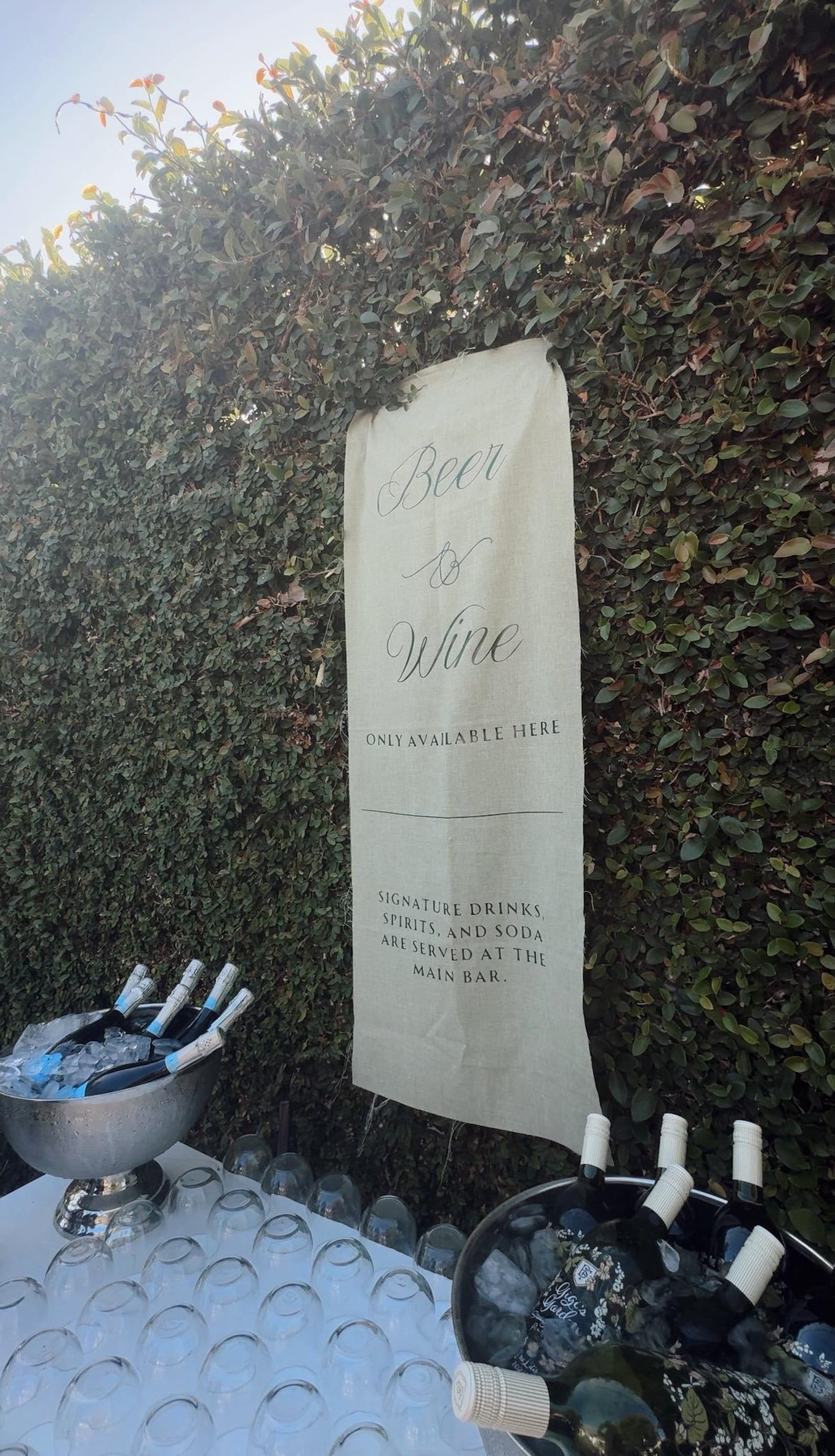 Burgundy Personalized Linen Bar Sign: Wedding Drink Menu, Colored Bar ...