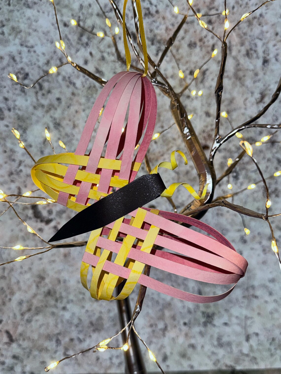 Medium Paper Butterfly Woven From Strips Painted With Quality ...