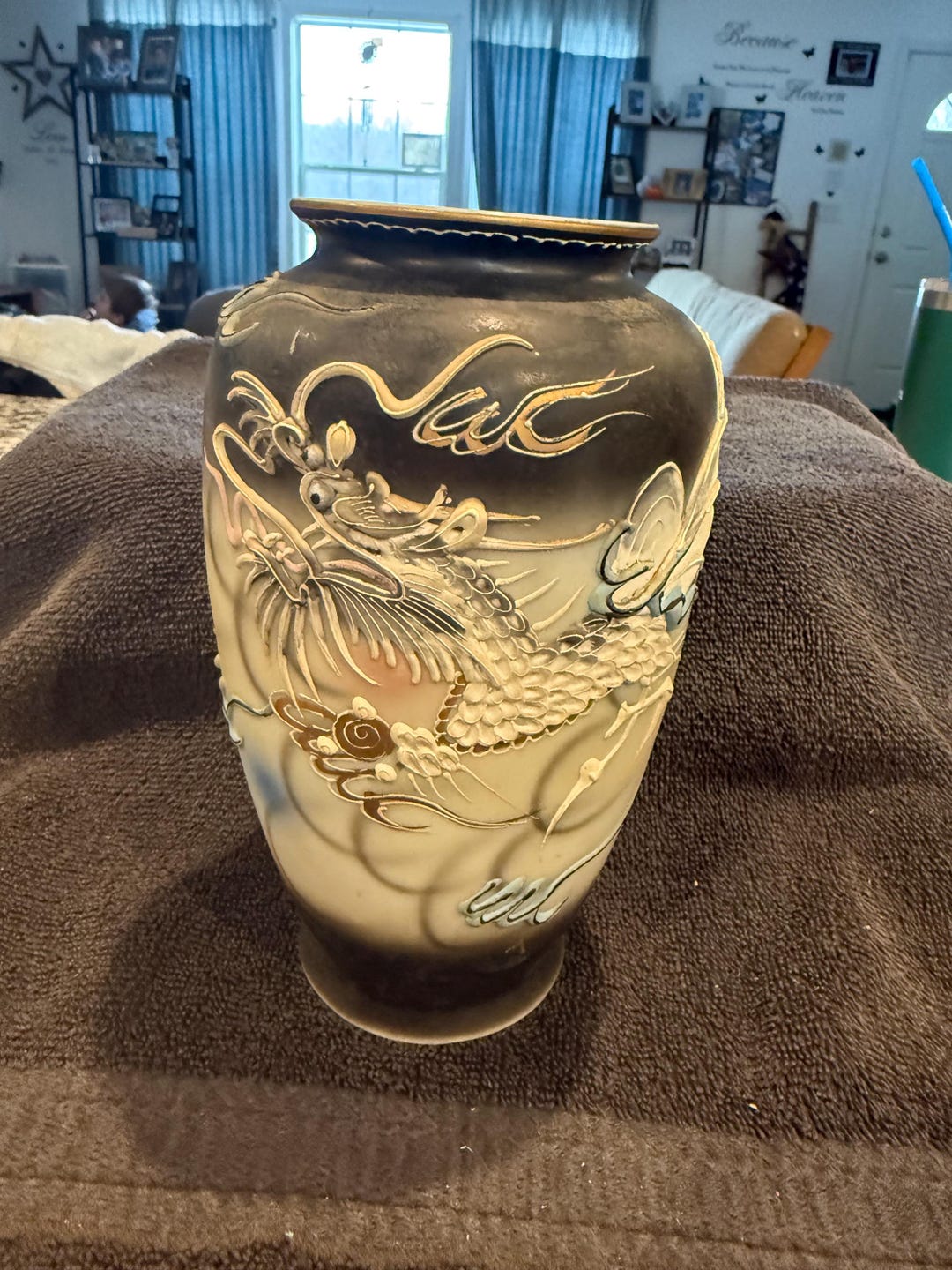 Vintage Hand Painted Betsons Signed Dragon Glass Vase - Etsy