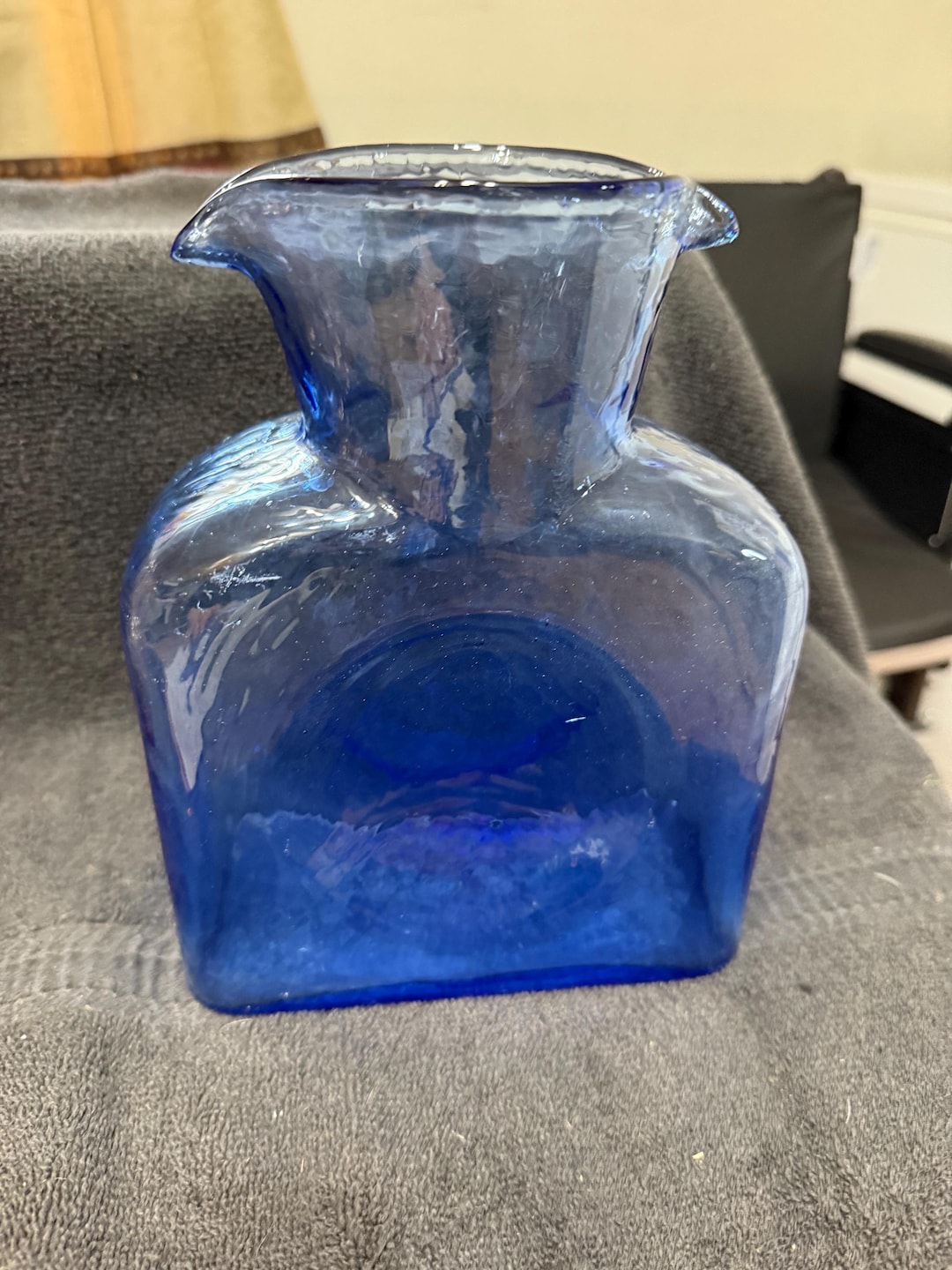 Vintage Blue Blenko Double Spout Carafe - Etsy