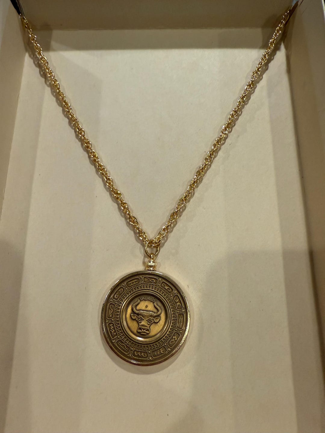 Vintage Solid Bronze Taurus Zodiac Medallion - Etsy