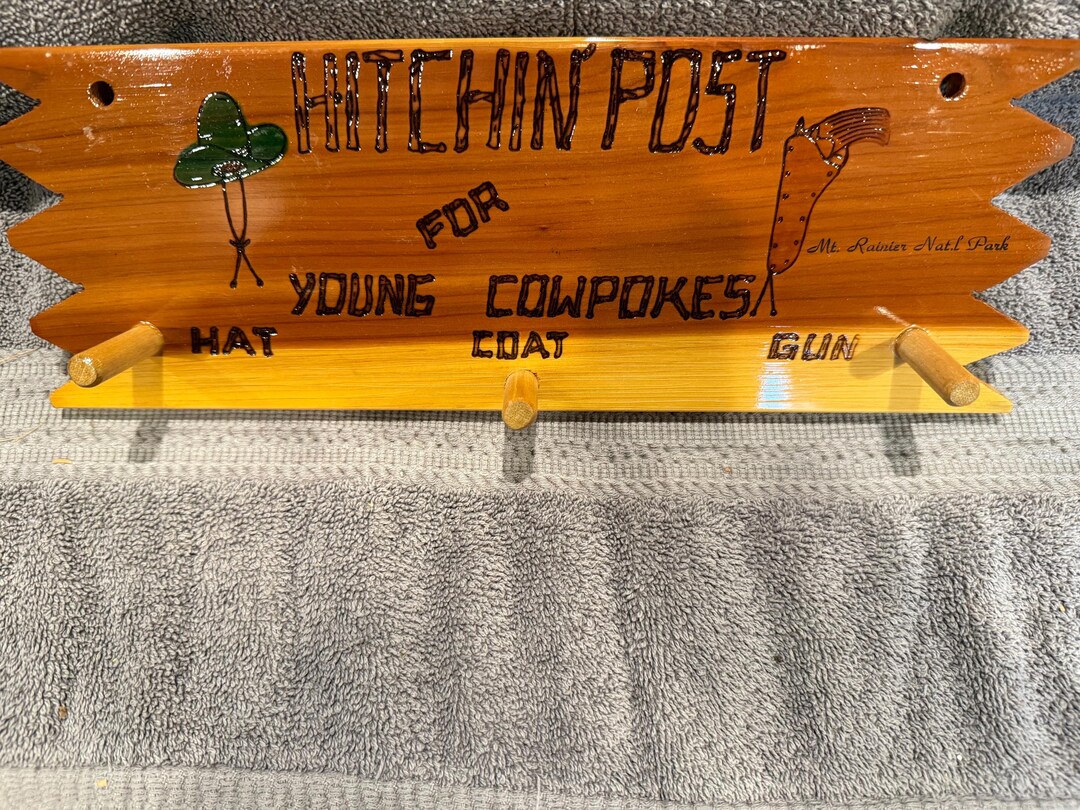 Wooden Hitchin Post Wall Decor Sign - Etsy