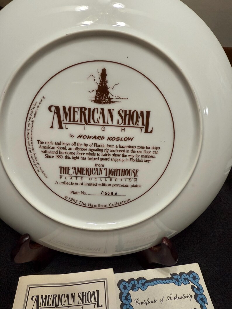 Vintage 1992 American Shoal Lighthouse Collector’s Plate - Etsy