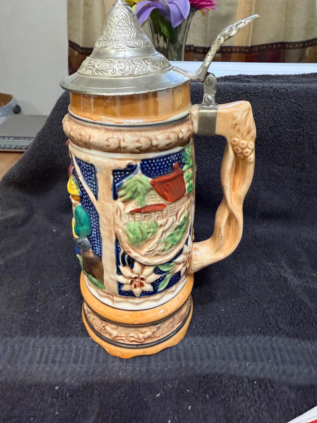 Vintage German Pub Scene Beer Stein With Flip Top Lid Musical - Etsy