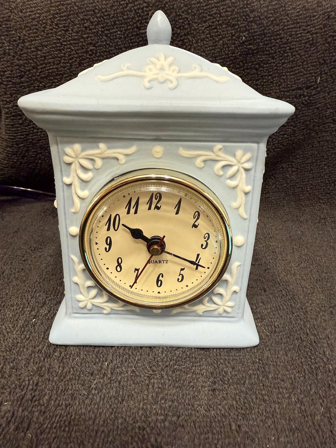 Vintage Ceramic Blue Ornate White Cherub Angel Botanical Desk Clock - Etsy