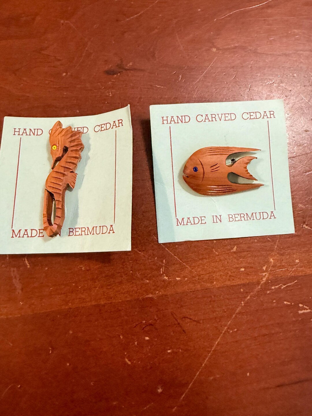 Vintage Bermuda Hand Carved Cedar Pins - Etsy