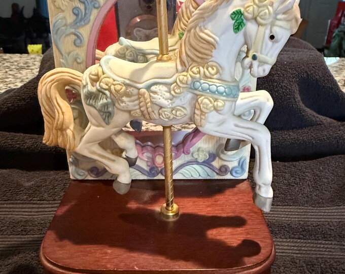 Vintage Giftec Carousel Horse Music Box With Mirror - Etsy