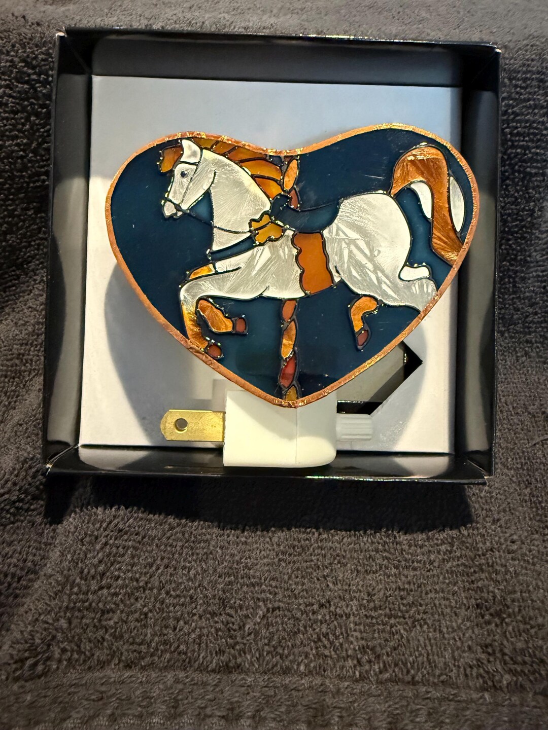 Vintage Stained Glass Carousel Horse Night Light - Etsy