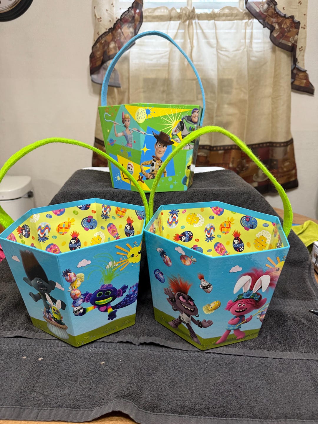 Easter Baskets 2 Trolls and 1 Toy Story - Etsy