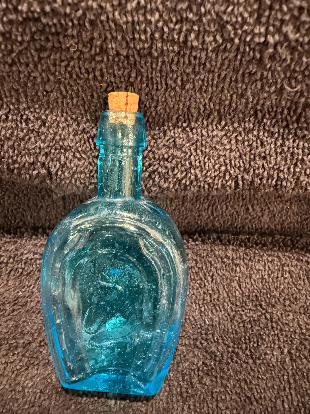 Vintage Empty Blue Glass Miniature Lucky Horseshoe Decanter - Etsy