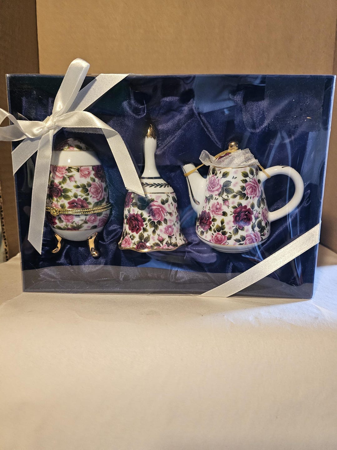 Vintage Mini Tea Set and Bell - Etsy