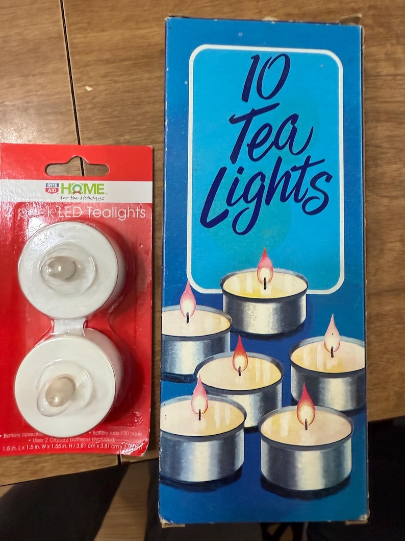 Vintage 10 Tea Light & 2 Led Tea Light Candles - Etsy