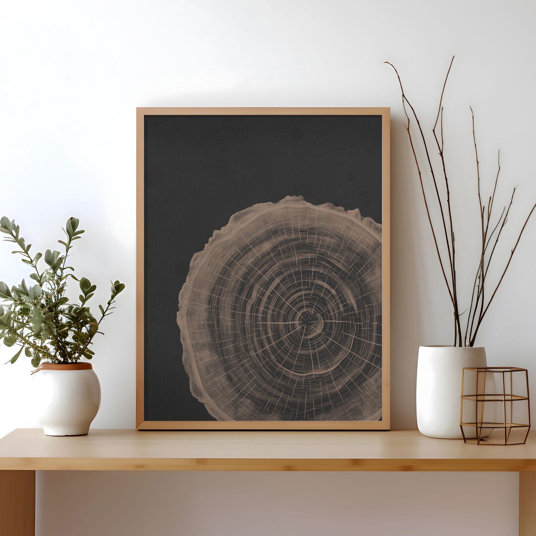 Nordic Tree Ring Art, Large Tree Ring Print, Wood Tree Rings Wall Art ...