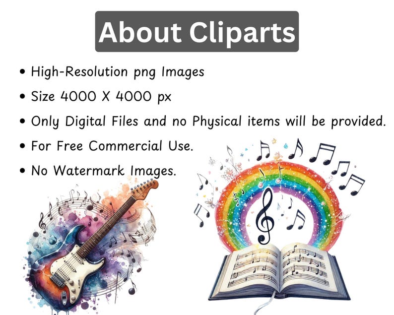 Watercolor Musical Instruments Clipart, Watercolor Artistic Music Notes ...