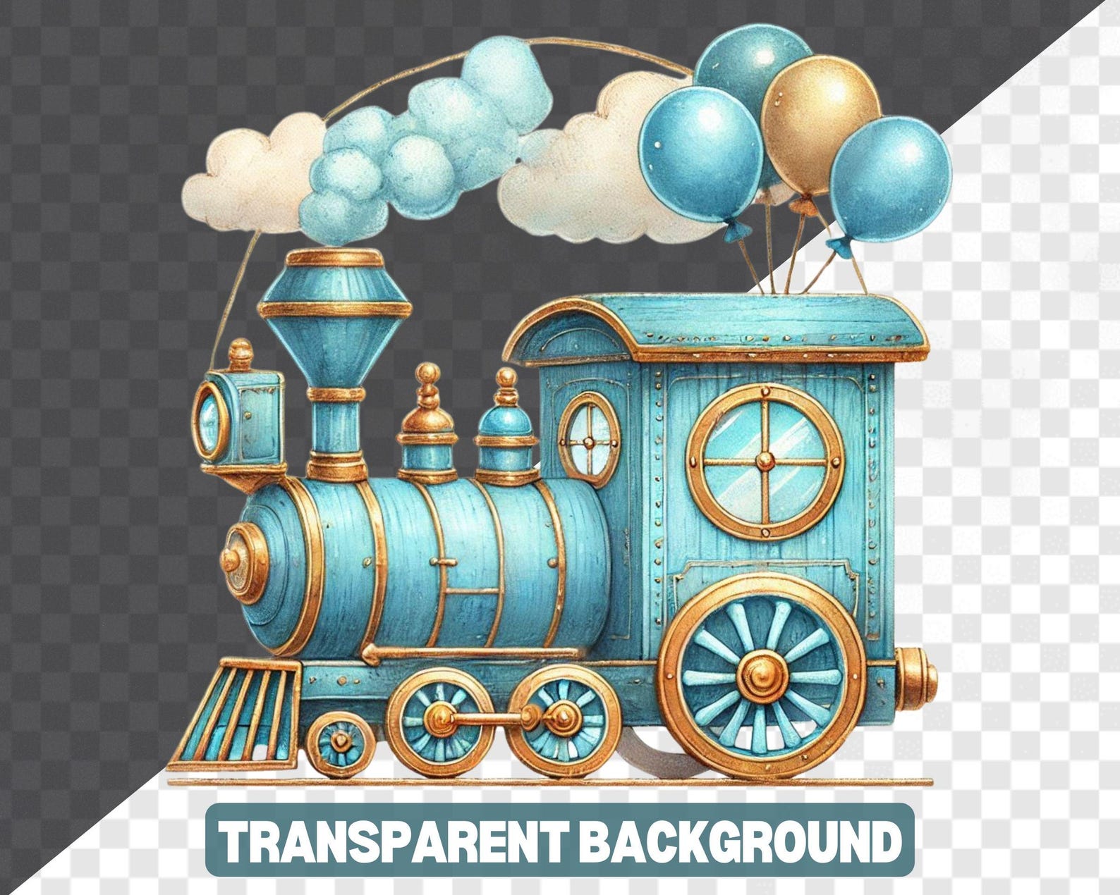 Cute Train Clipart, Kids Transportation Clipart, Baby Shower Train ...