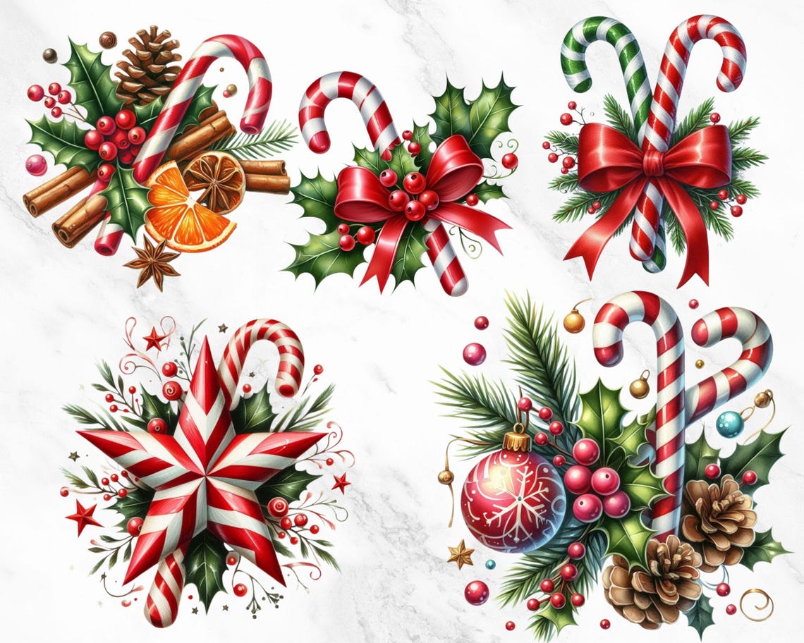 Christmas Candy Cane Clipart, Candy Cane PNG, Christmas PNG, Winter ...