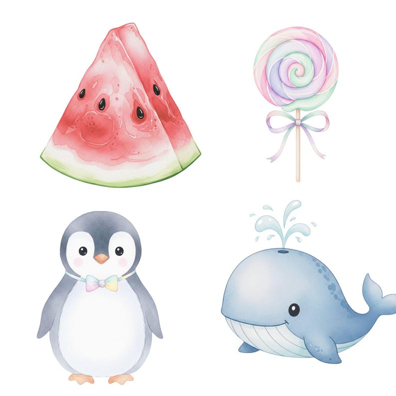 Watercolor Woodland Animal Clipart: Forest Creatures PNG (commercial ...