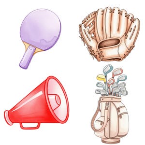 Watercolor Sports Clipart, Football Clipart, Soccer Clipart, Sports ...