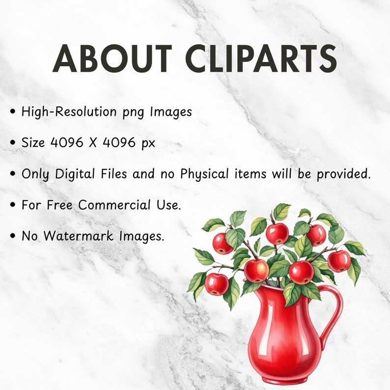 Watercolor Apple Clipart Set: Rustic Orchard Illustrations (PNG Digital ...