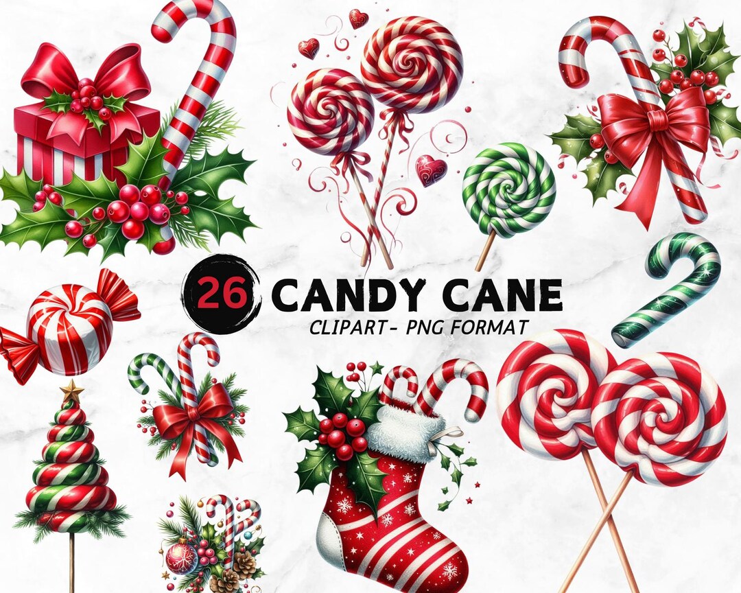 Christmas Candy Cane Clipart, Candy Cane PNG, Christmas PNG, Winter ...