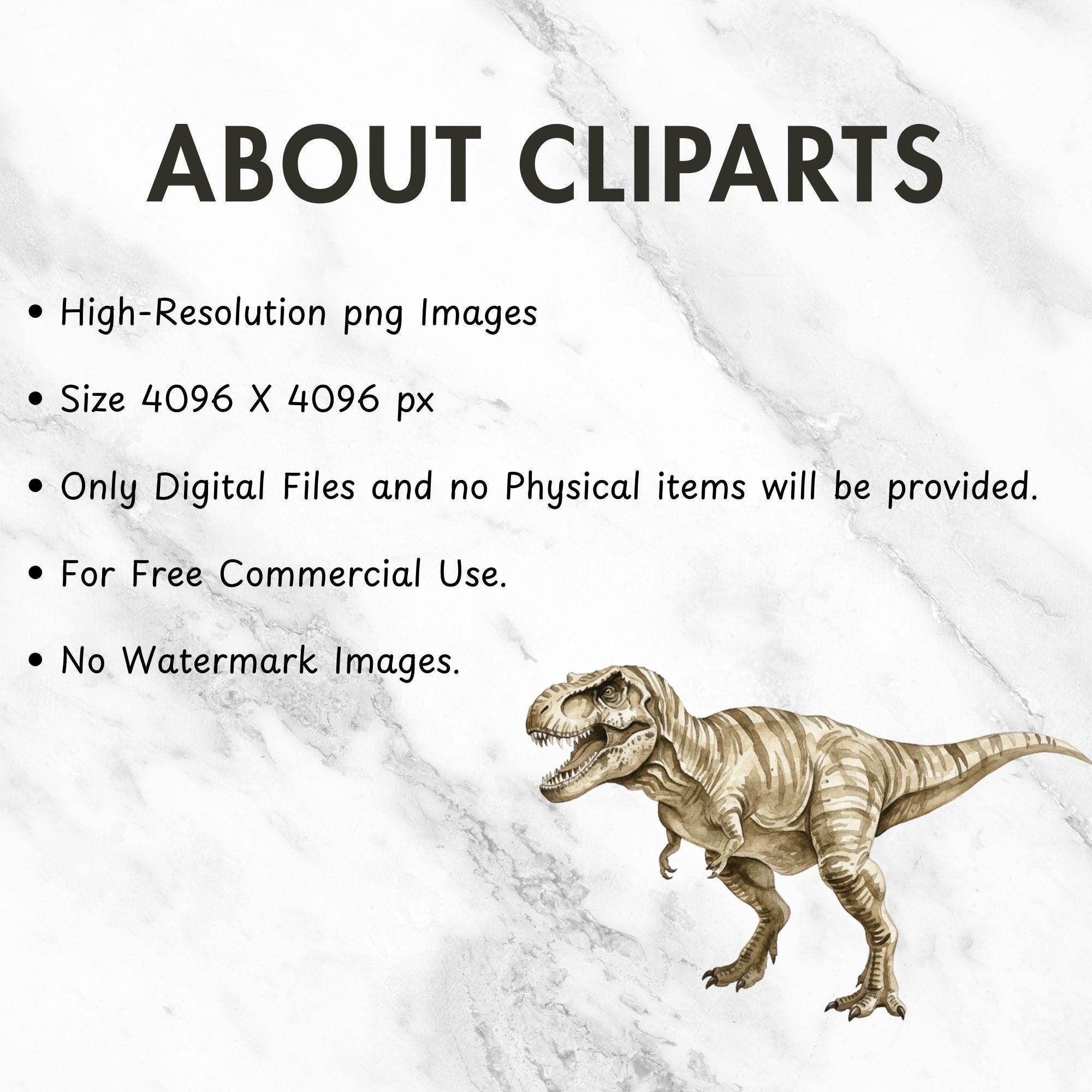 Realistic Dinosaur Clipart, Watercolor Jurassic Dino PNG, T-rex Clipart ...