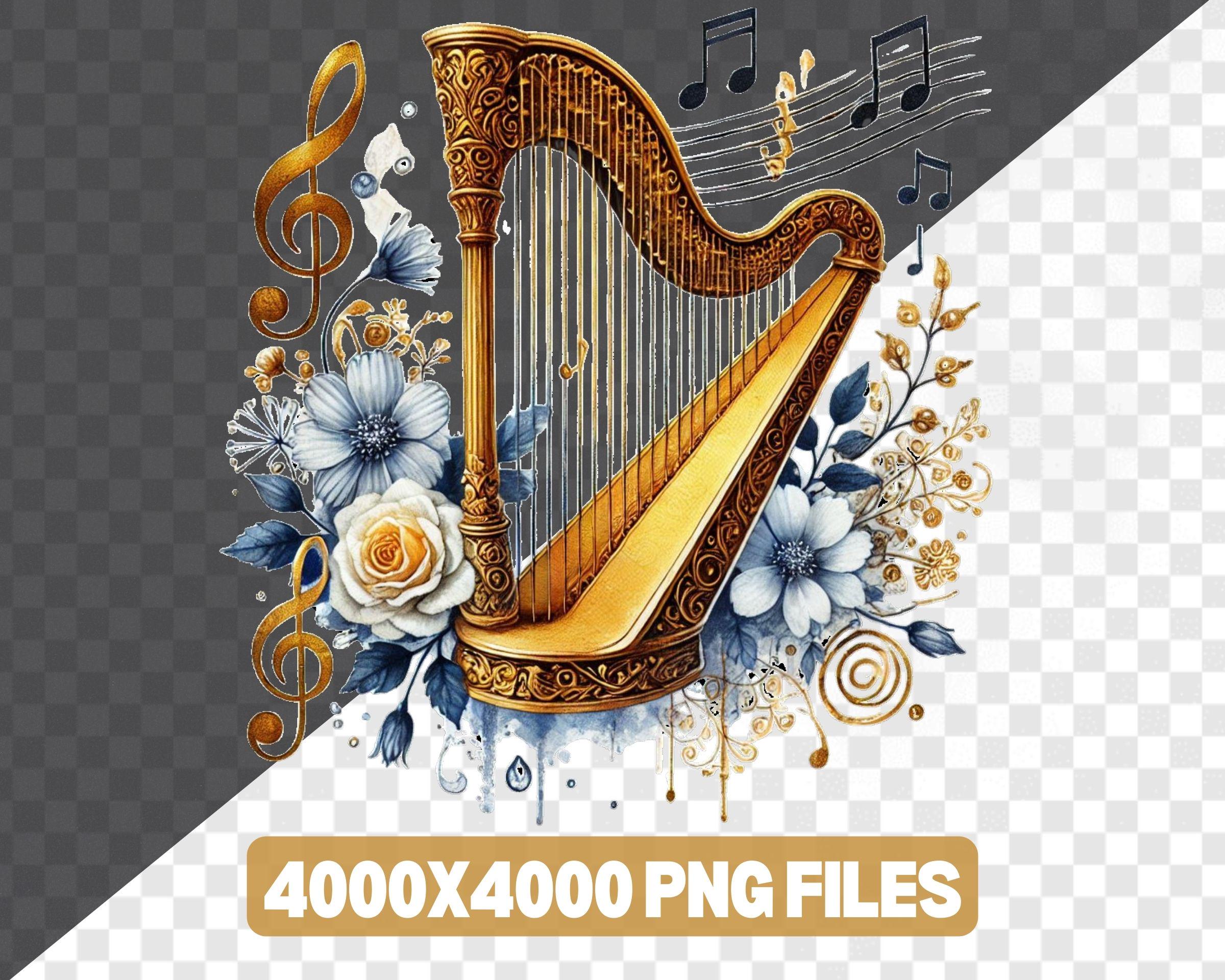 Watercolor Musical Instruments Clipart: Music Notes PNG (digital ...
