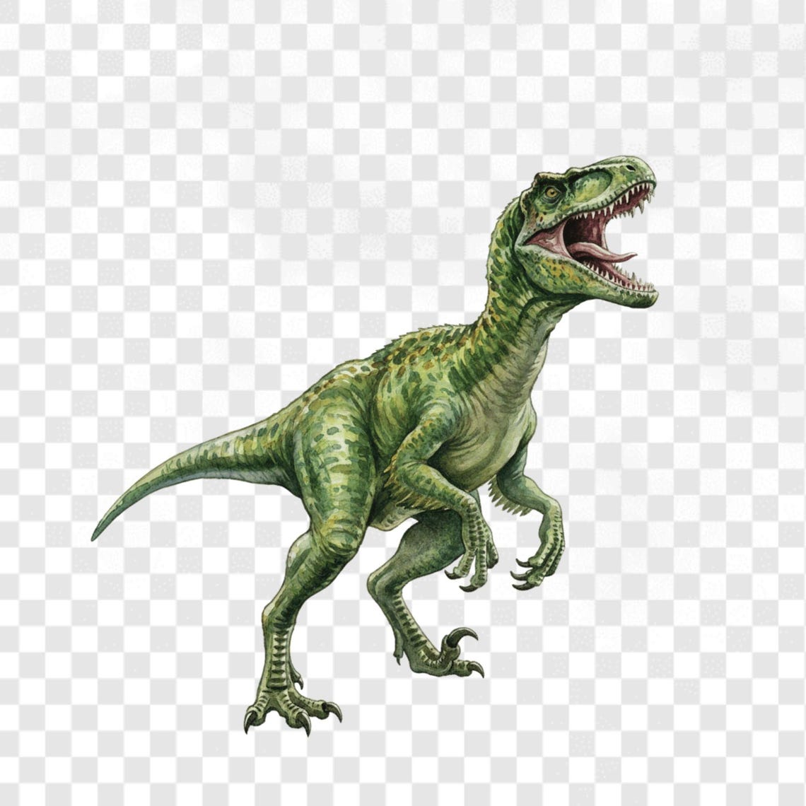 Realistic Dinosaur Clipart, Watercolor Jurassic Dino PNG, T-rex Clipart ...