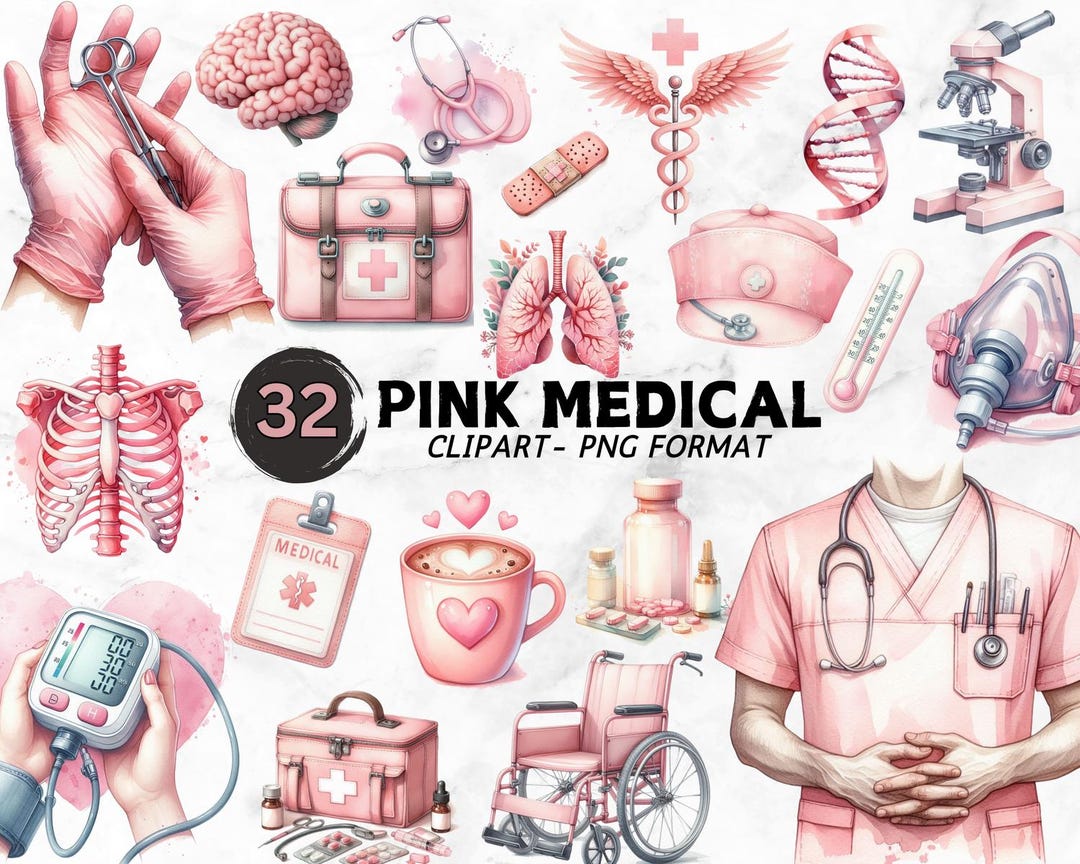 Pink Medical Clipart, Pink Healthcare Elements PNG, Doctor & Nurse Png ...