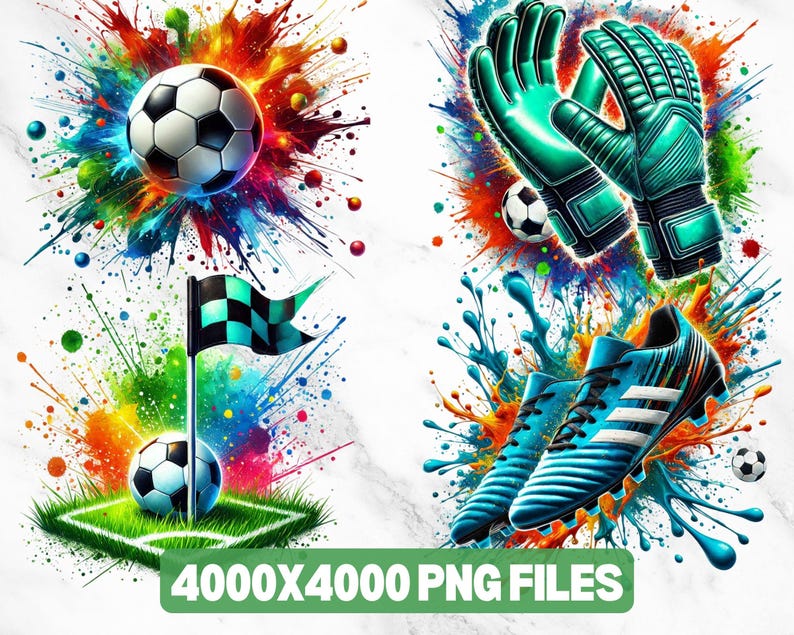 Watercolor Soccer Clipart Bundle, Football PNG Files, Soccer Ball ...