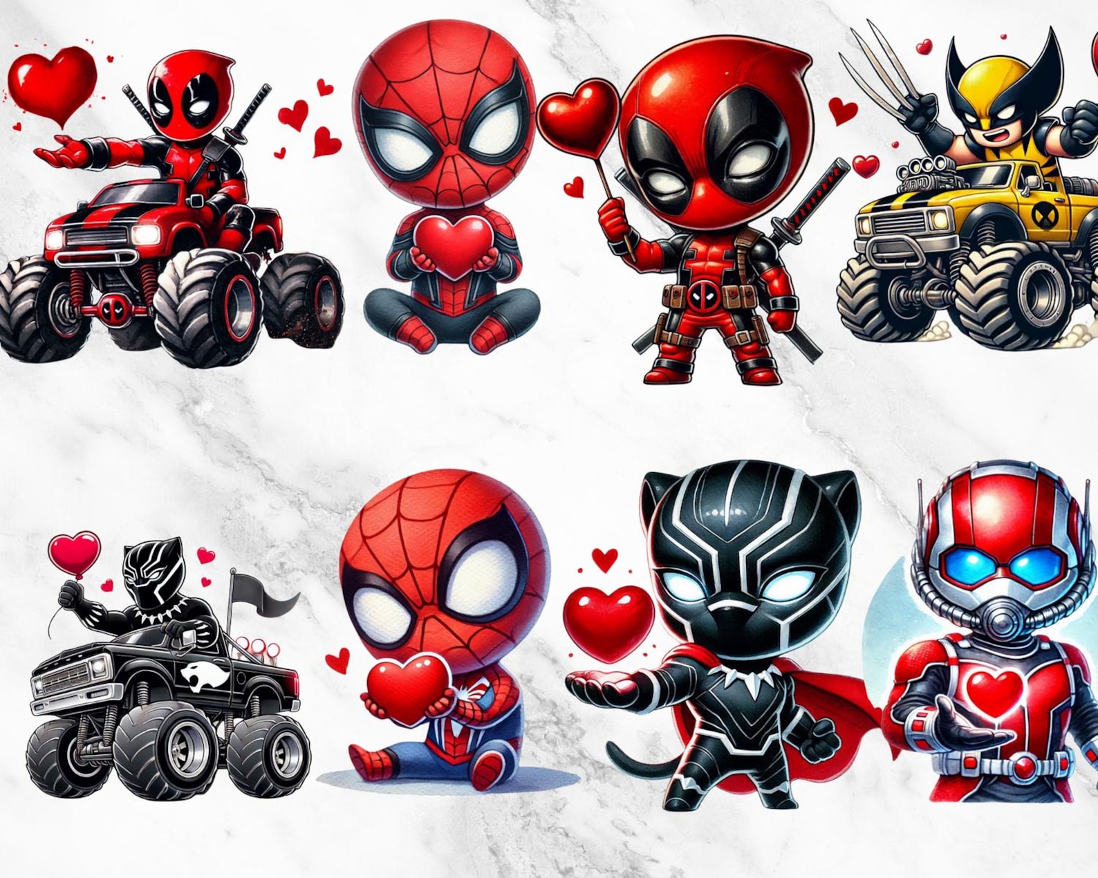 Valentine Superhero Clipart Bundle, Cute Hero Clipart, Love Superhero ...