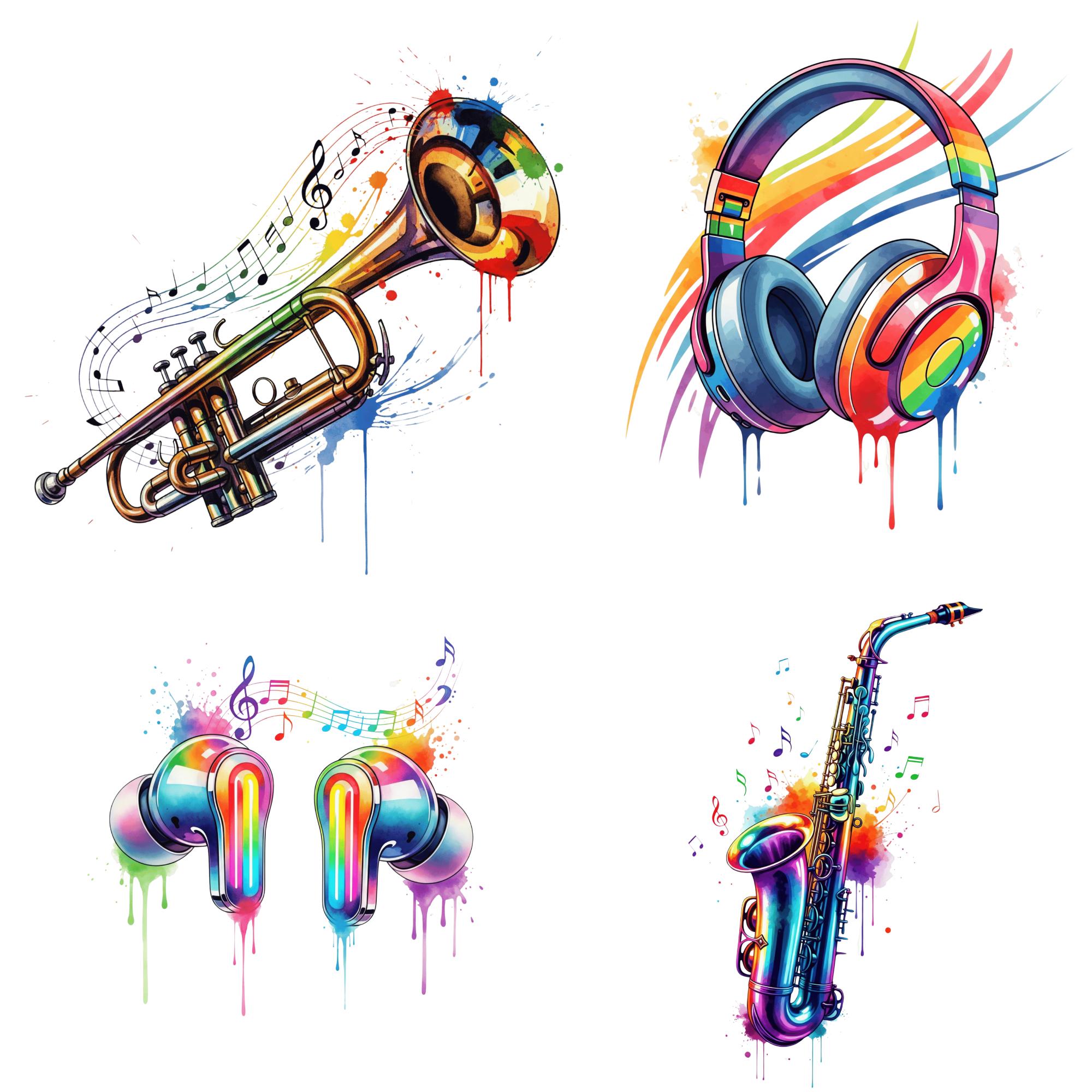 Watercolor Disco Clipart Bundle: Retro Party Graphics (PNG Download - Etsy