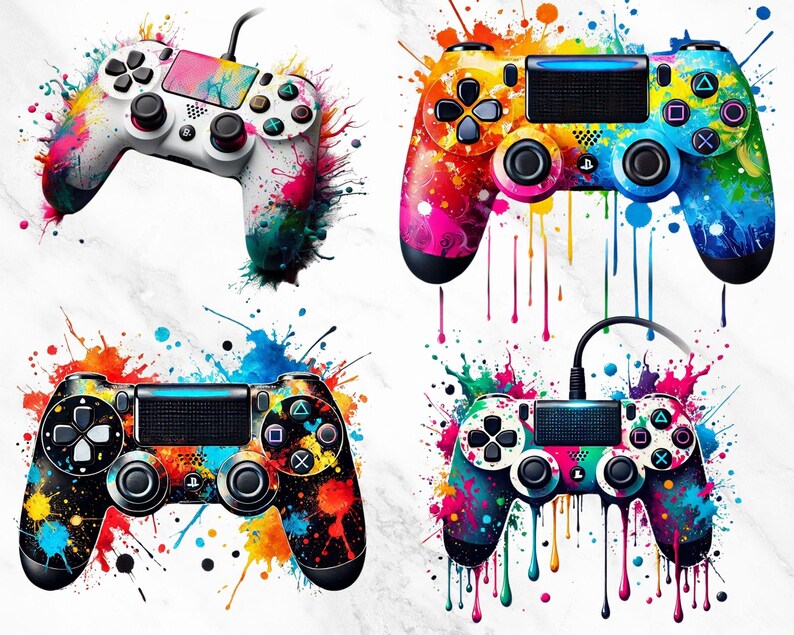 Game Controller Clipart Bundle, Gaming Graphics for Card Making ...