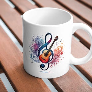 Music Notes Clipart Bundle, Watercolor Music Notes PNG, Treble Clef ...