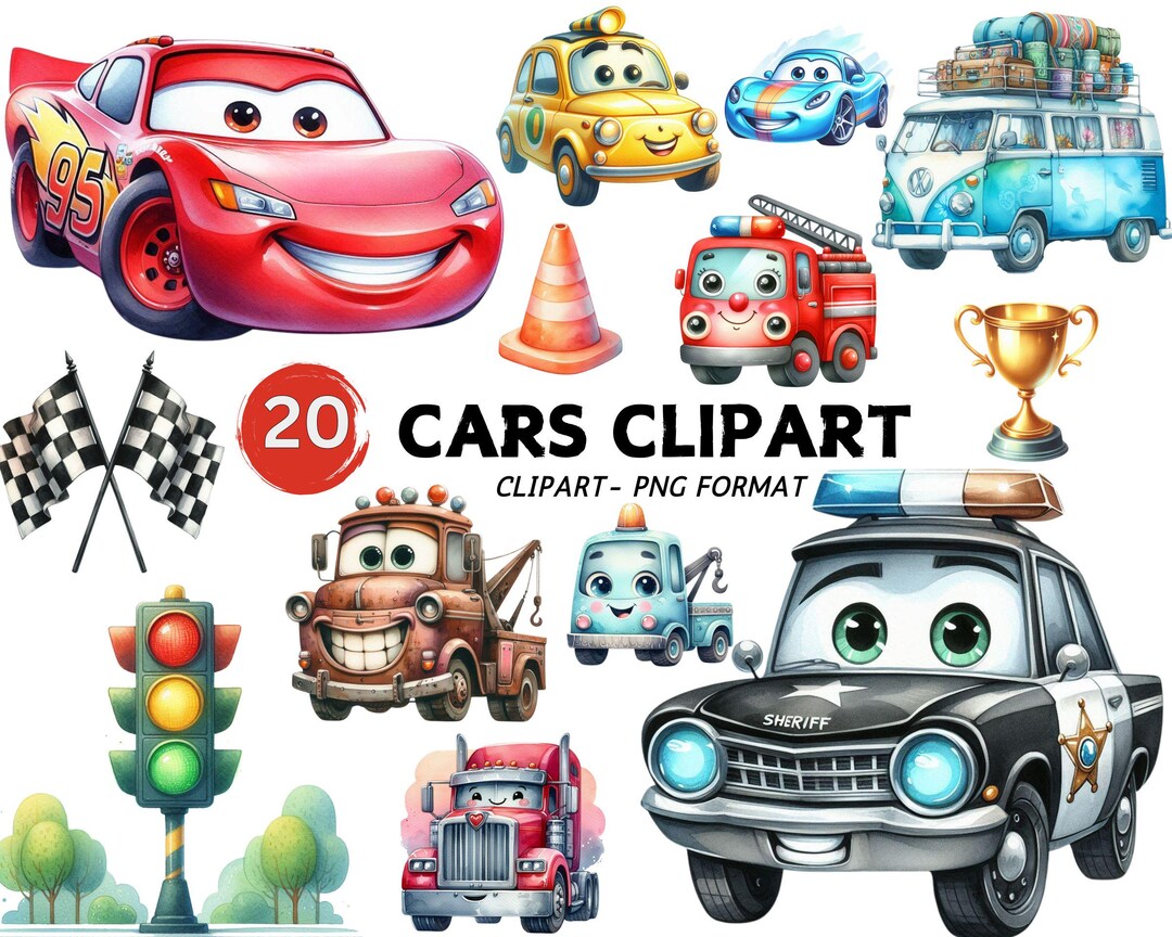 Cute Car Clipart, Cars Clipart, Lightning Car PNG, Mater Clipart, Race ...