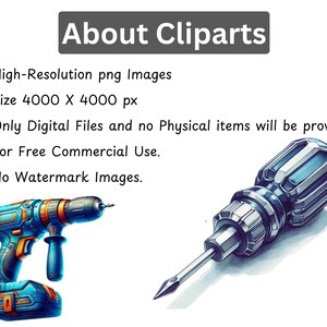 Watercolor Tools Clipart, Hand Tools Clipart, Tool Kit Clipart, Toolbox ...