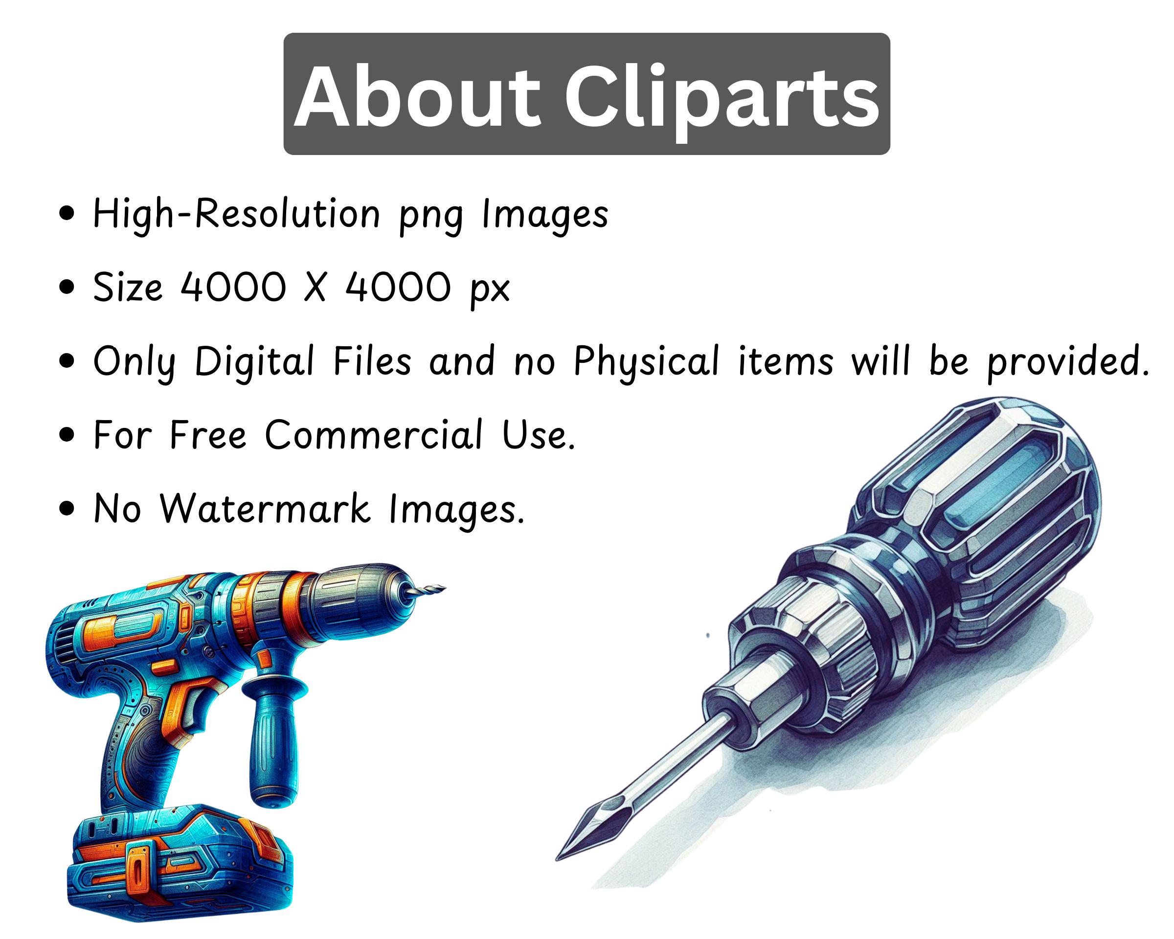 Watercolor Tools Clipart, Hand Tools Clipart, Tool Kit Clipart, Toolbox ...