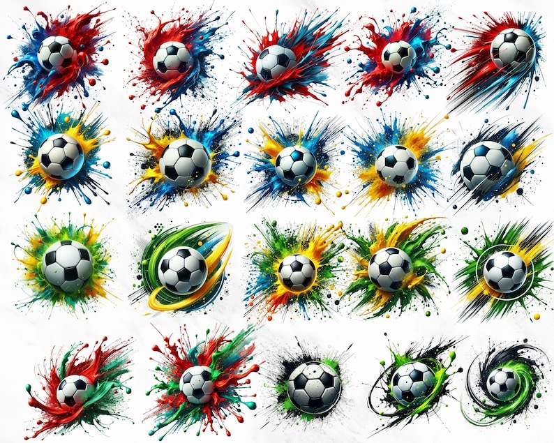 Watercolor Soccer Clipart Bundle, Football PNG Files, Soccer Ball ...