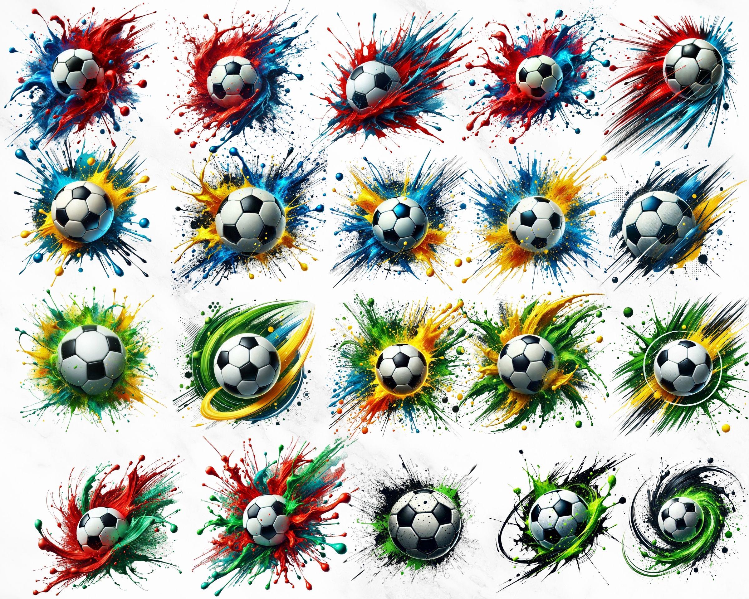 Watercolor Soccer Clipart Bundle, Football PNG Files, Soccer Ball ...