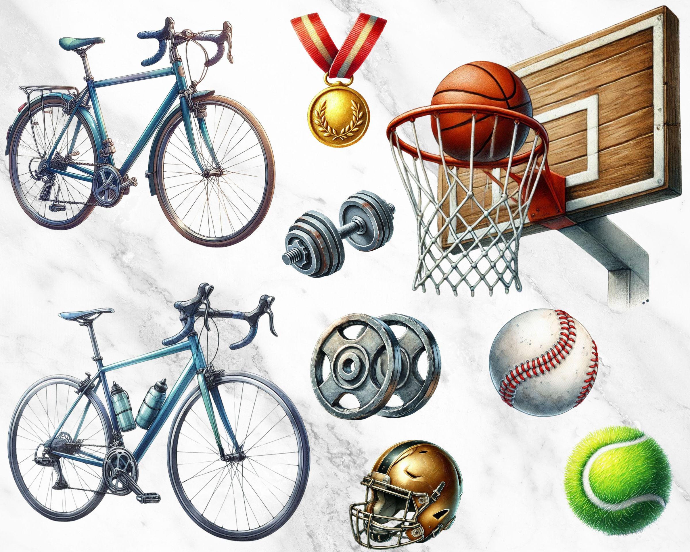 Watercolor Sports Clipart Bundle, Watercolor Balls, Soccer, Football ...
