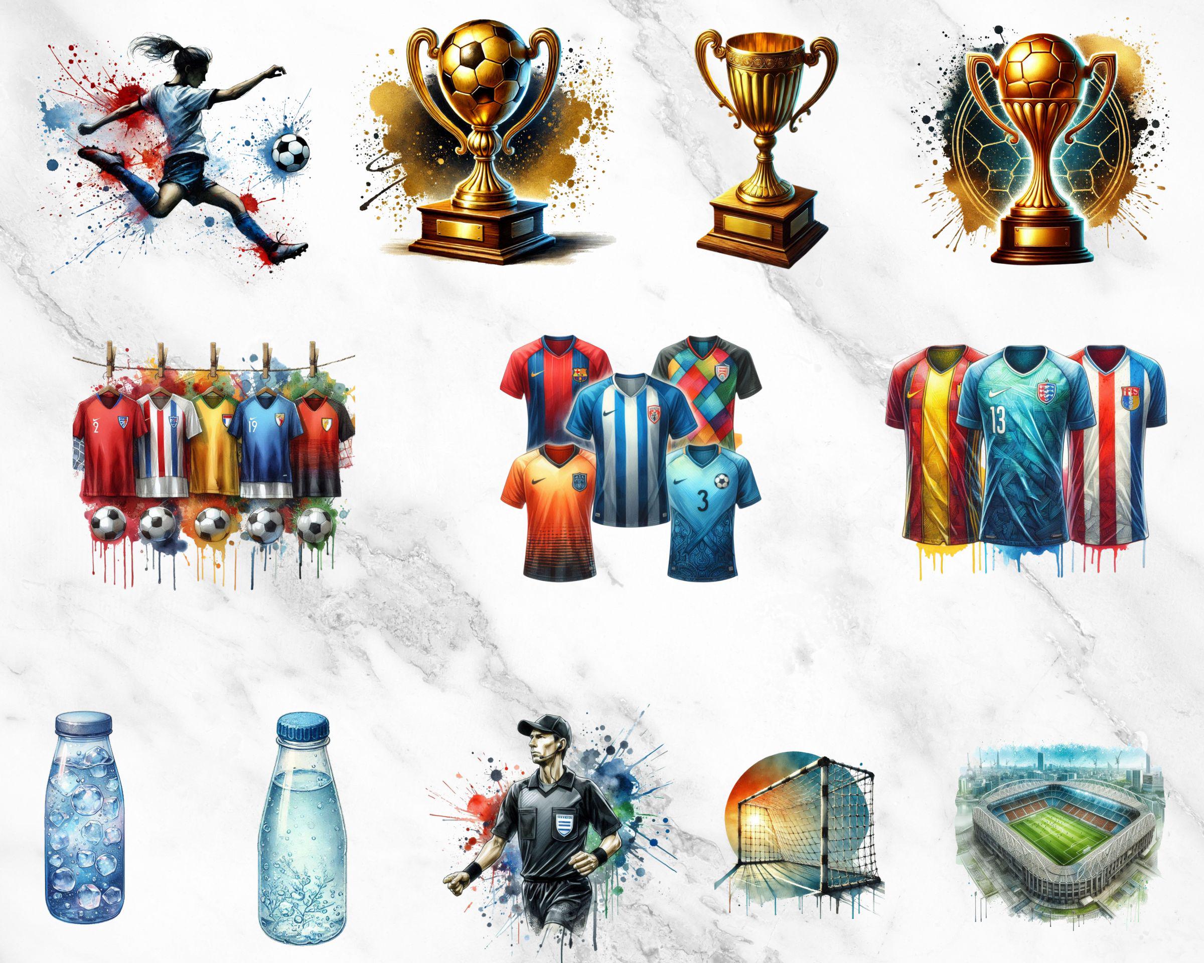 Watercolor Football Clipart, Watercolor Soccer PNG, Sports Clipart ...