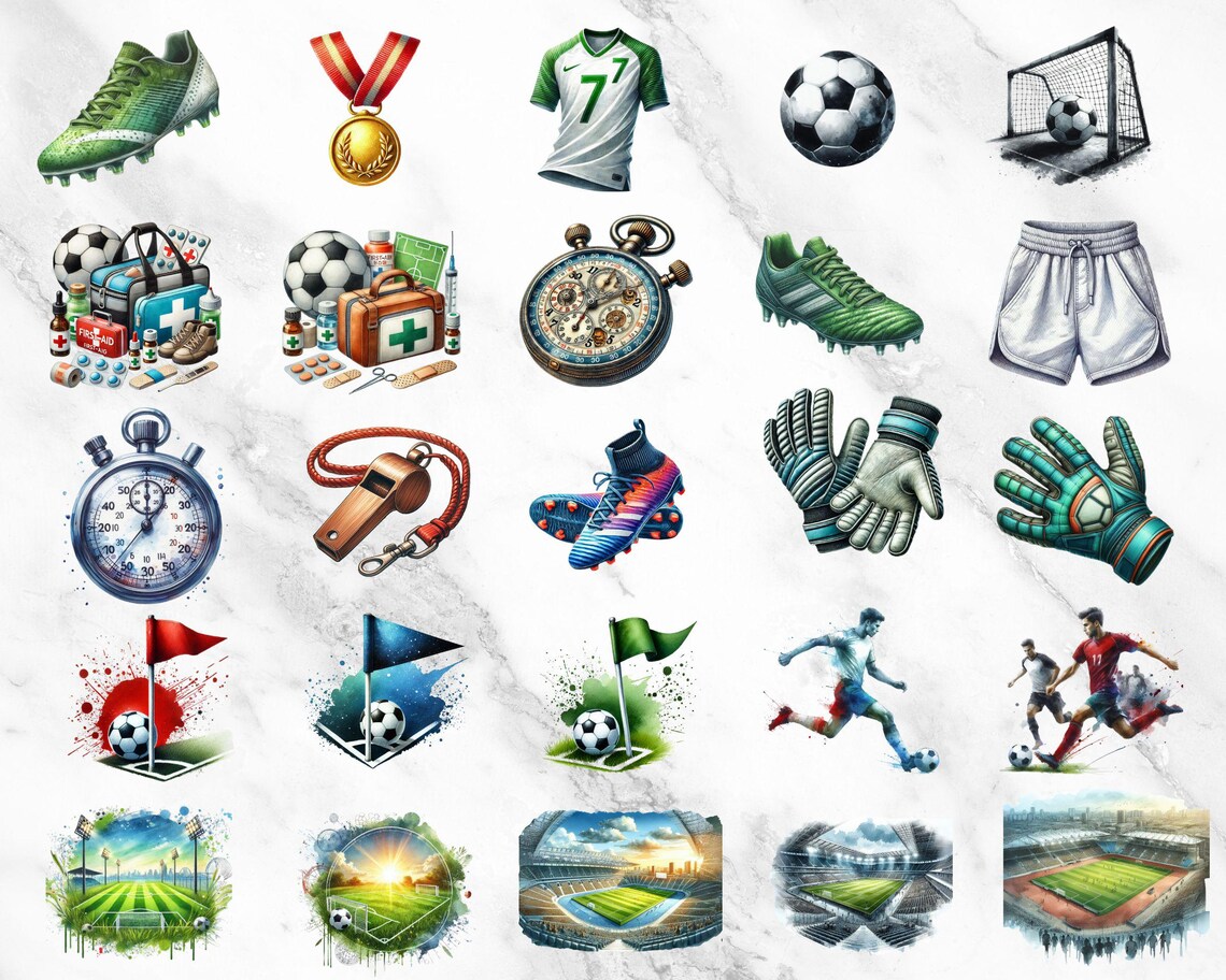 Watercolor Football Clipart, Watercolor Soccer PNG, Sports Clipart ...