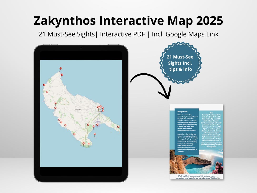 Interactive Map Zakynthos Digital Travel Guide With Hotspots Zakynthos ...