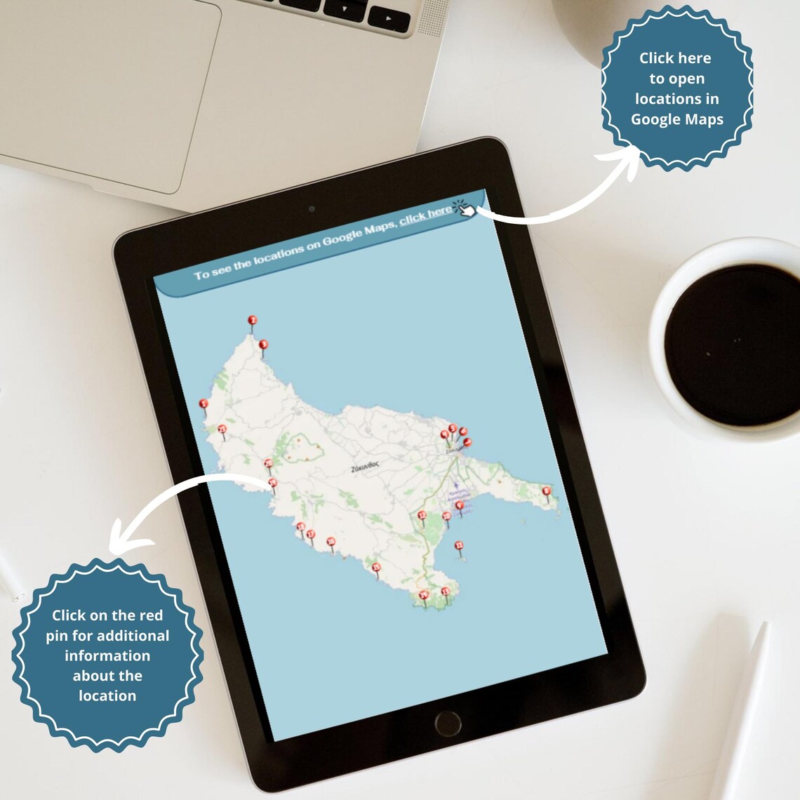 Interactive Map Zakynthos Digital Travel Guide With Hotspots Zakynthos ...